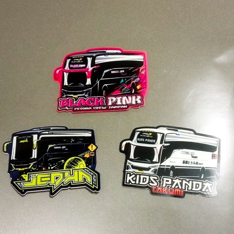 Basuri tunggal jaya jb5 kids panda black pink jedha bus sticker ...