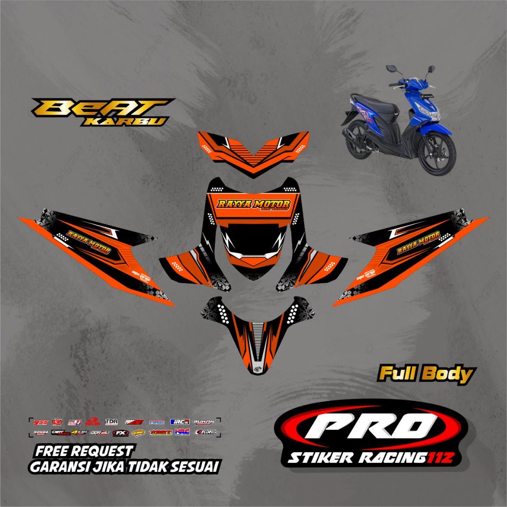 Honda Beat Karbu Full Body Decal Sticker - Full Body Beat Karbu Decal ...