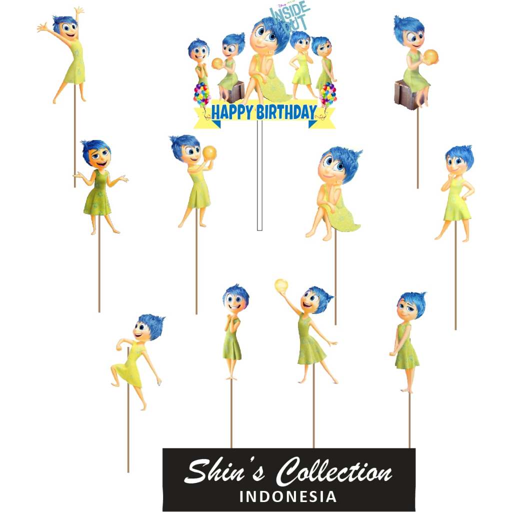Joy solo Inside Out เค้กดิสนีย์ topper บรรจุ 11 ชิ้น | Shopee Thailand