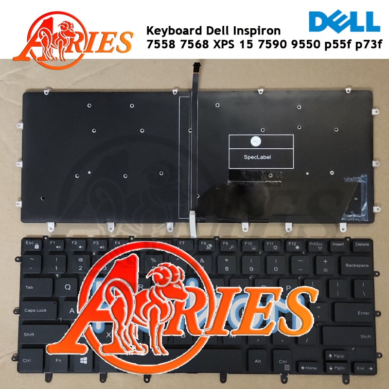 คีย์บอร์ด Dell Inspiron 7558 7568 XPS 15 7590 9550 p55f p73f คีย์บอร์ด ...