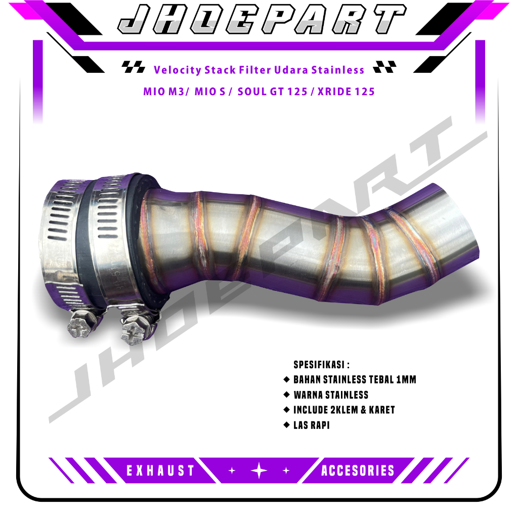 กรองแอร์ Velocity Stack Stainless MIO M3 MIO S Z SOUL GT 125 XRIDE 125 ...