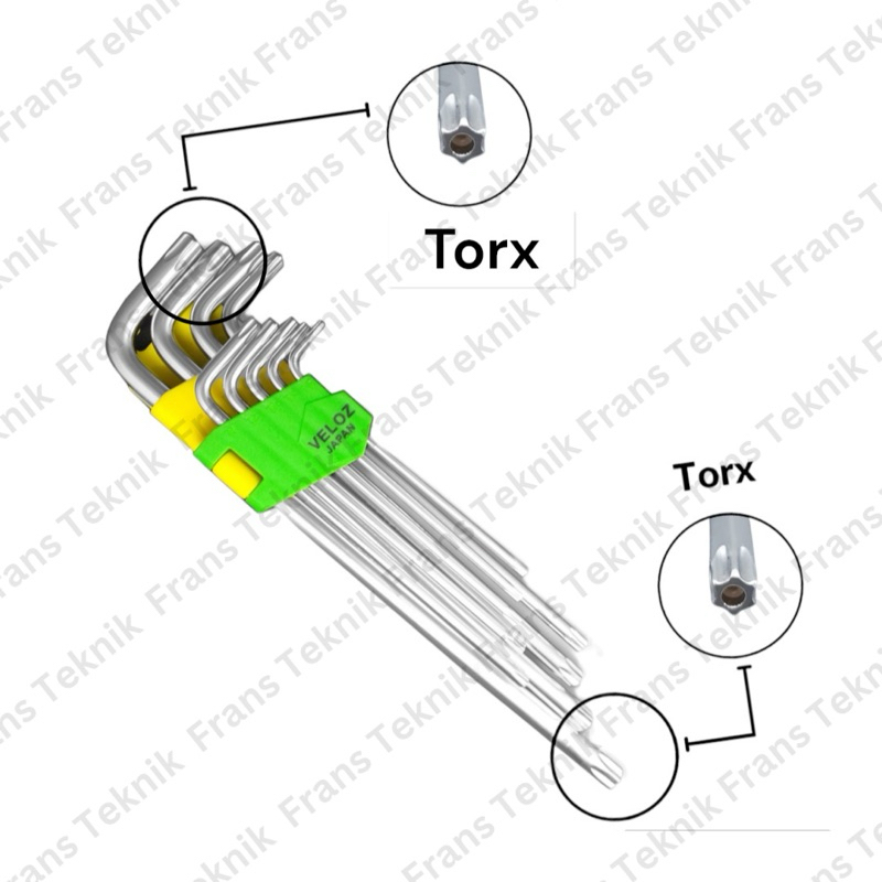 ชุดกุญแจ L 9 ชิ้น Torx- Torx ชุดยาวพิเศษ/ L Key Star Hole VELOZ/ L Torx ...