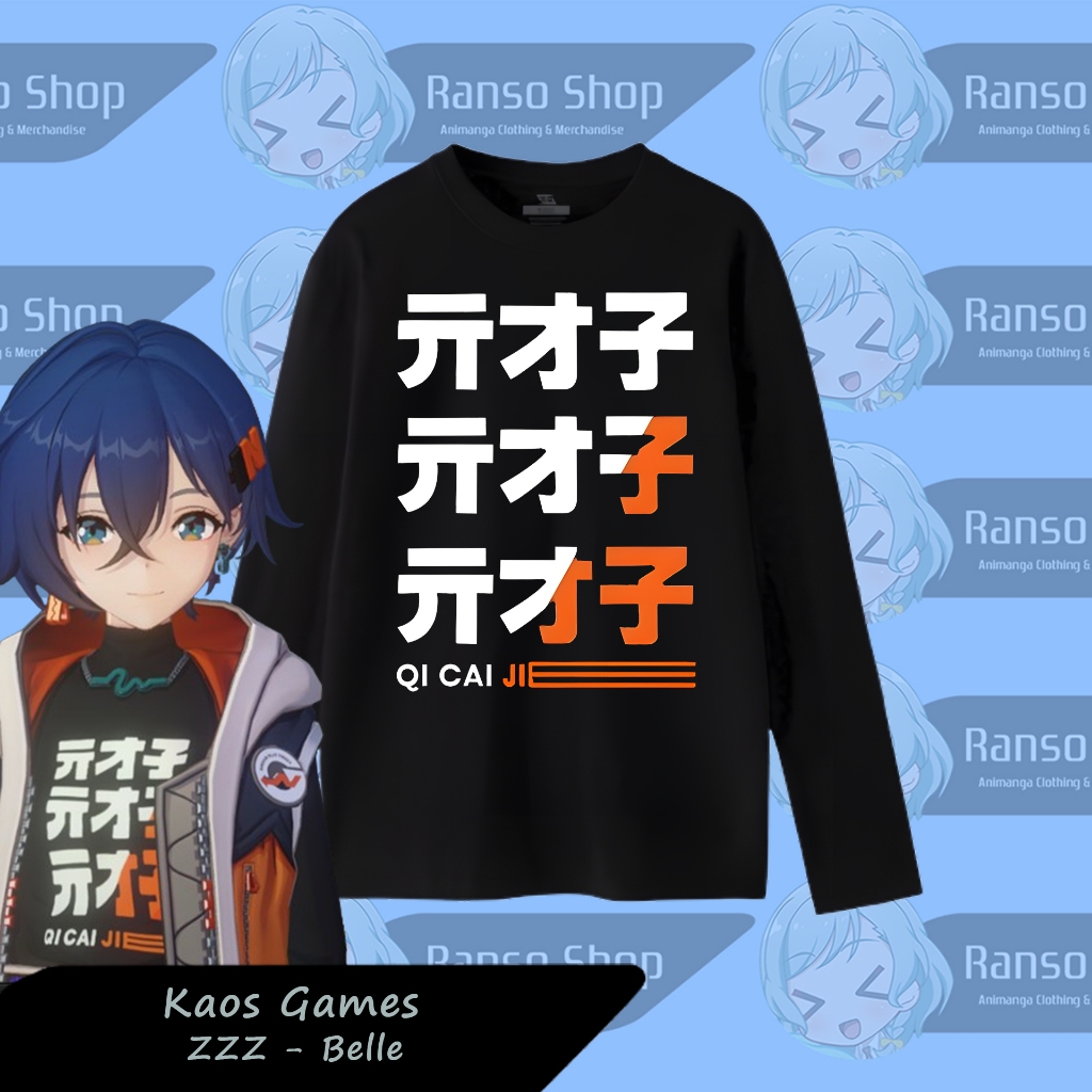 Belle ZZZ Game Longsleeves เสื้อยืด/Bele Zenless Zone Zero Qi Cai Ji คอ ...