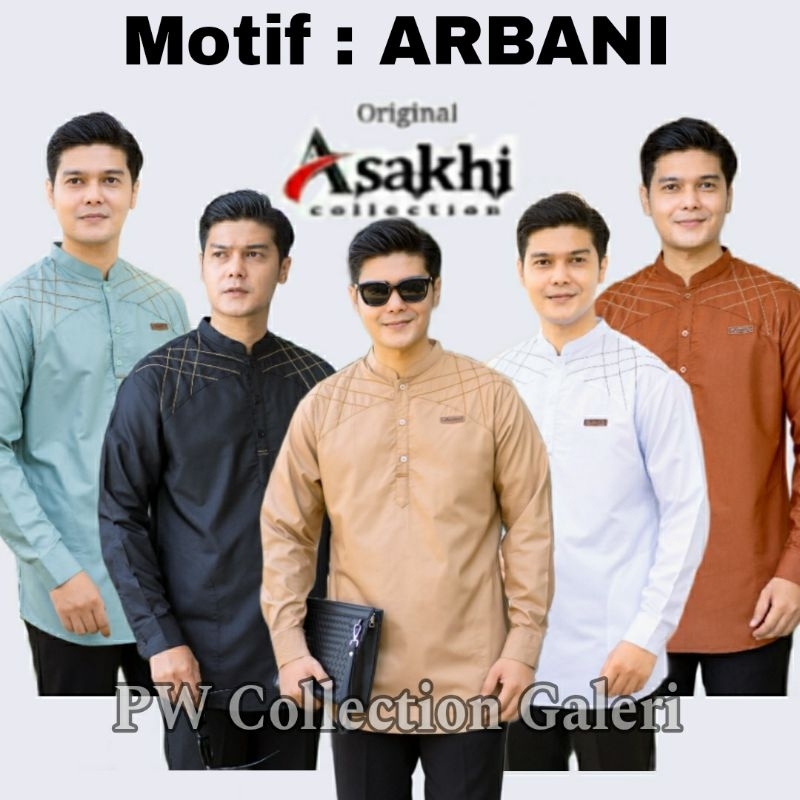 Putih KEMEJA เสื้อเชิ้ตผู้ชายแขนยาว Arbani Motif Original Asakhi ...