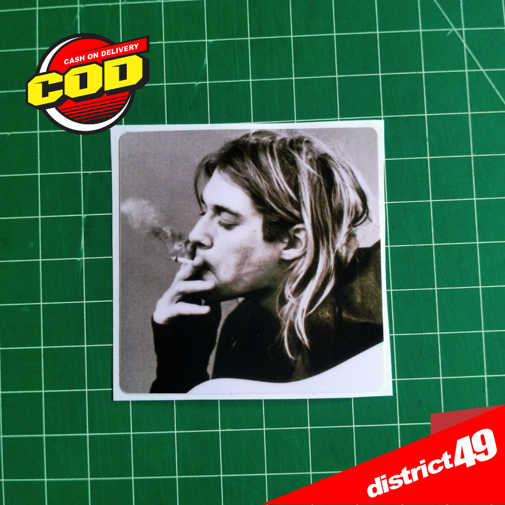 KURT COBAIN Stickers - สติ๊กเกอร์ตัดพิมพ์เคลือบเคลือบเงากันน้ํา ...