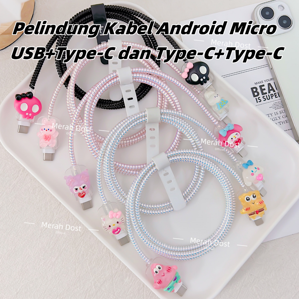 1 ชุด 4 รายการ android Charger Cable Protector Micro USB + Type-C และ ...