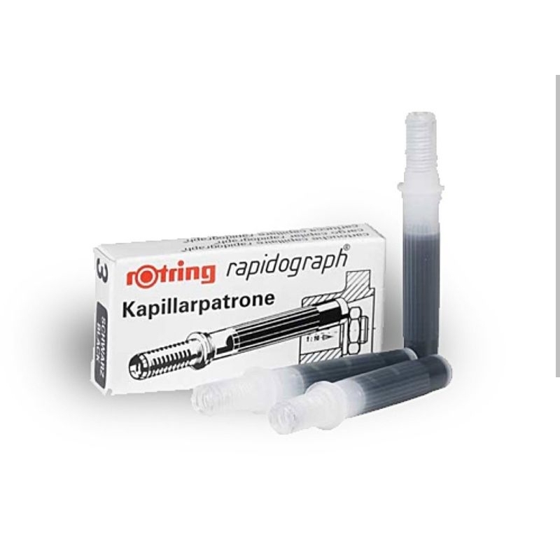 Rotring Rapidograph Ink Capillary Cartridges Black (กล่อง 3 ชิ้น ...
