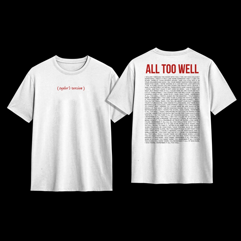 เสื้อยืด Taylor Swift รุ่น Taylor ALL TOO WELL Merch Concert | Shopee ...