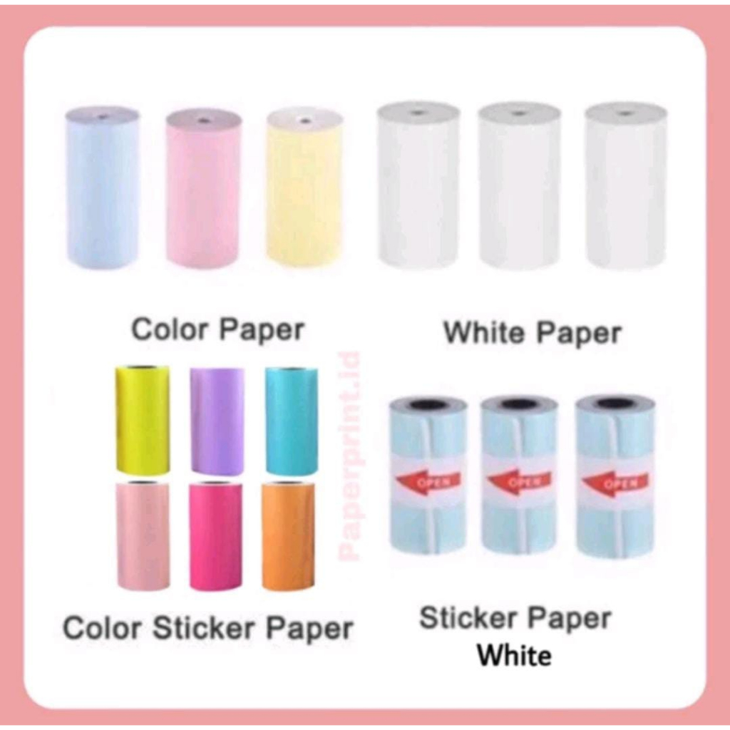 สติกเกอร์กระดาษความร้อน 57 มม. สีขาว Peripage Paperang Panda EDC ...