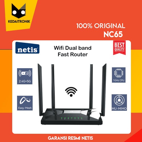 Netis NC65 AC1200 เราเตอร์ไร้สาย Dual Band Gigabit 4 เสาอากาศ 5DBI | Shopee Thailand