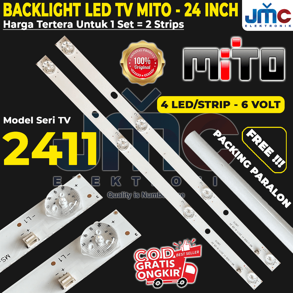 Mata mito ไฟแบ็คไลท์ทีวี led 24 นิ้ว 2411 mito 24inc 4k 6v 4 ปุ่มนูน 6 โวลต์ | Shopee Thailand