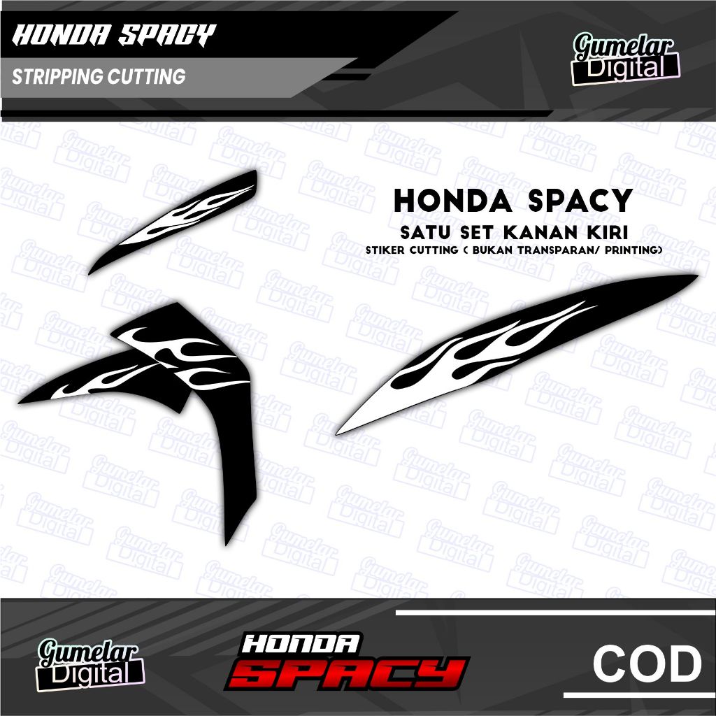 สติ๊กเกอร์ตัดแถบ HONDA SPACY DESIGN API HOT WHEELS | Shopee Thailand