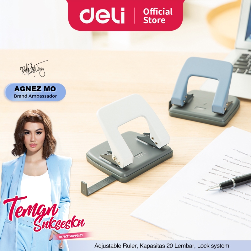 Deli Paper Punch/2 หลุม Punch ความจุ 20 แผ่น E0102 | Shopee Thailand