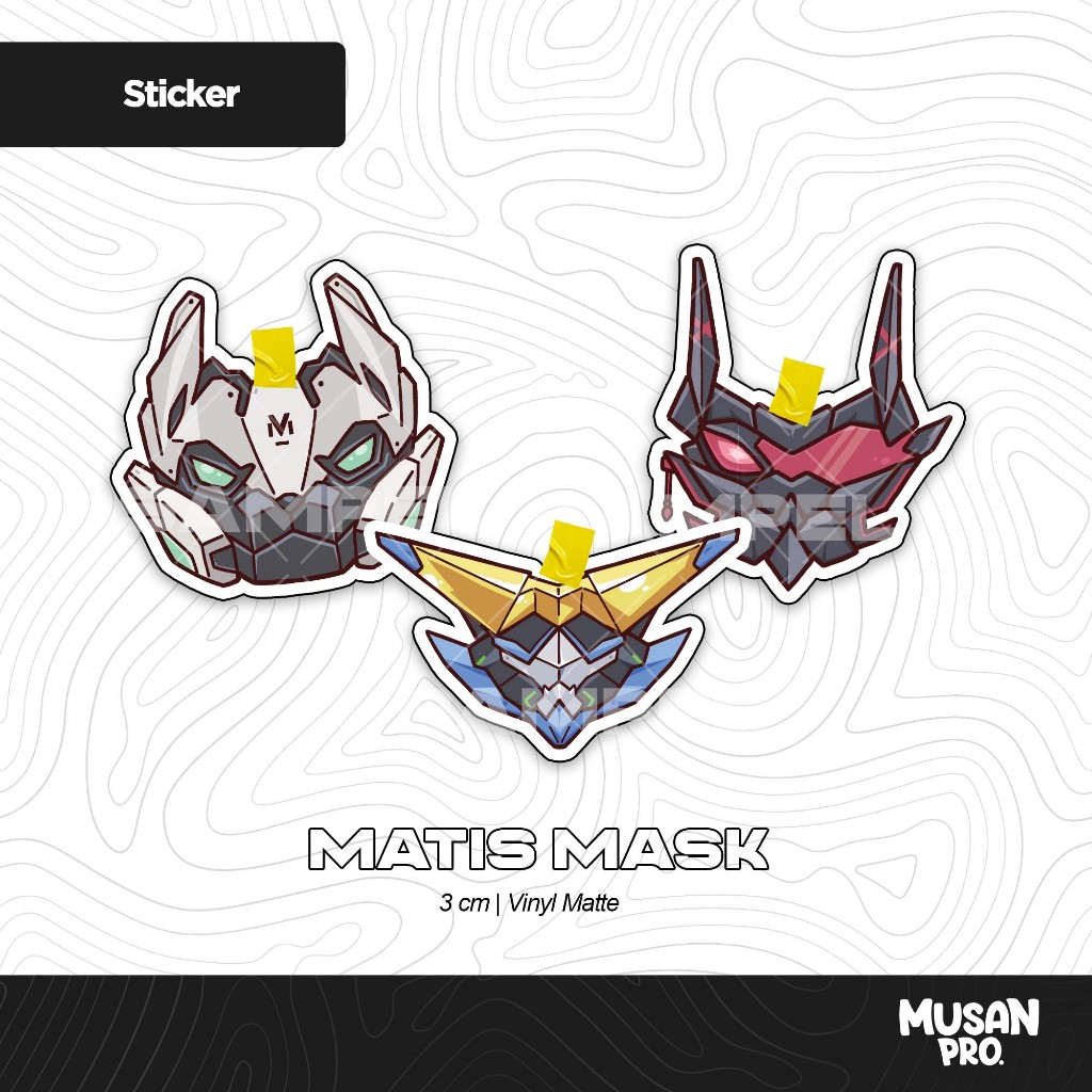 สติ๊กเกอร์ NIKKE MATIS SQUAD MASK - วาง - Maxwell - Drake - Fan Merch ...
