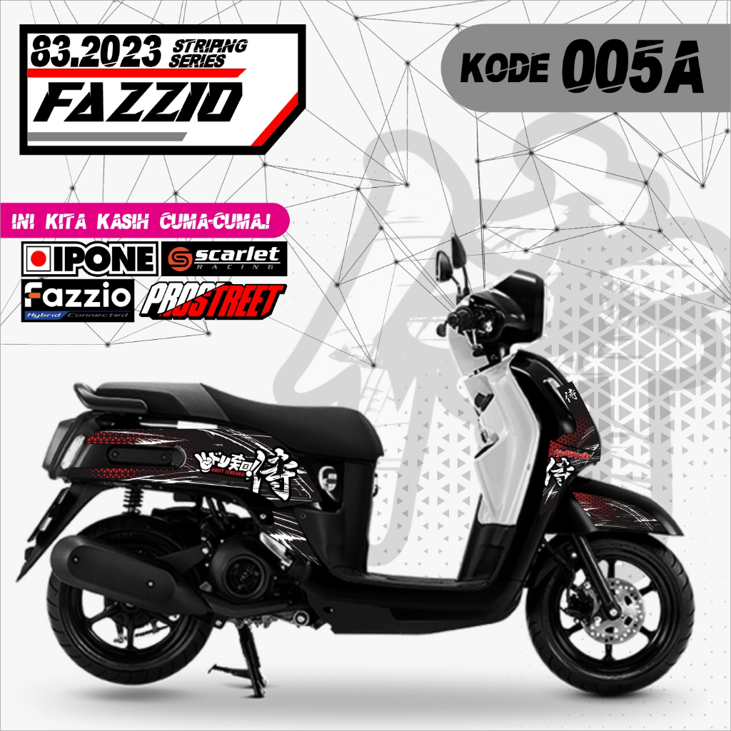 Yamaha fazzio body striping stickers of fazzio125 striping sticker ...