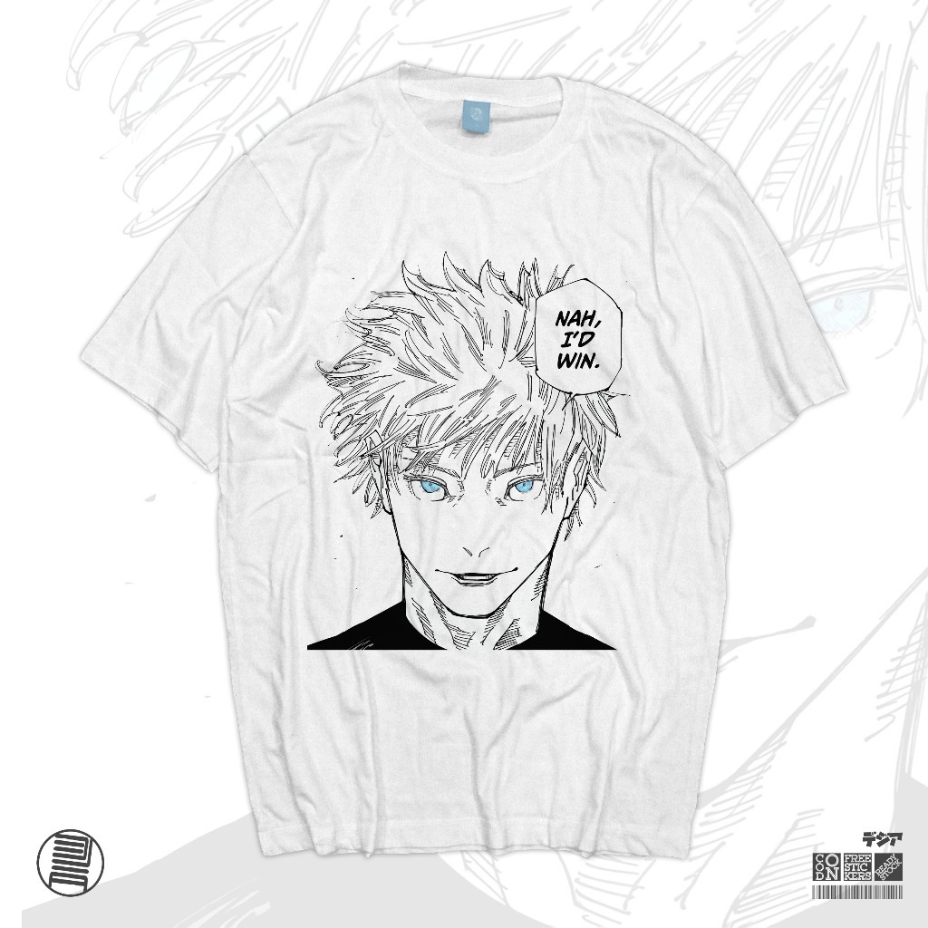 เสื้อยืด พิมพ์ลายการ์ตูนอนิเมะ Gojo Satoru Nah Id Win Meme Shitpost ...