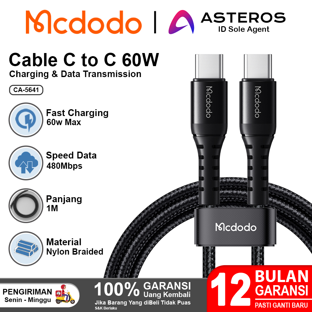 Mcdodo CA-5641 สายชาร์จ Type C เป็น Type C 60W ชาร์จเร็ว | Shopee Thailand