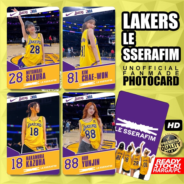 Photocard LE SSERAFIM LAKERS Kpop Photo Card น้อยกว่า | Shopee Thailand