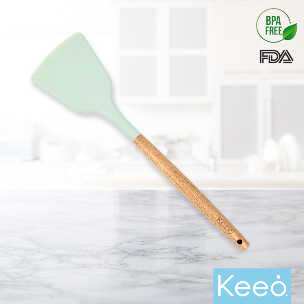 Hijau Keeo ไม้พายนุ่มซิลิโคนเกรดอาหารคละมิ้นต์สีเขียวอ่อน | Shopee Thailand