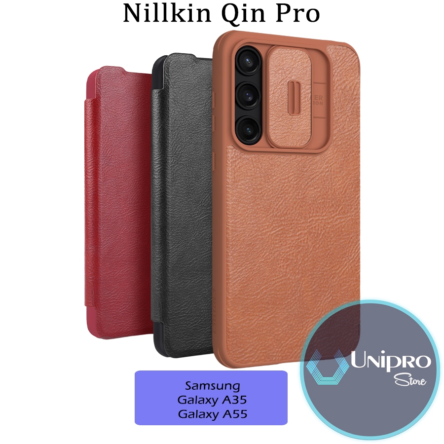 เคสหนัง ฝาพับ สําหรับ Samsung Galaxy A55 A35 Nillkin Qin Pro | Shopee ...