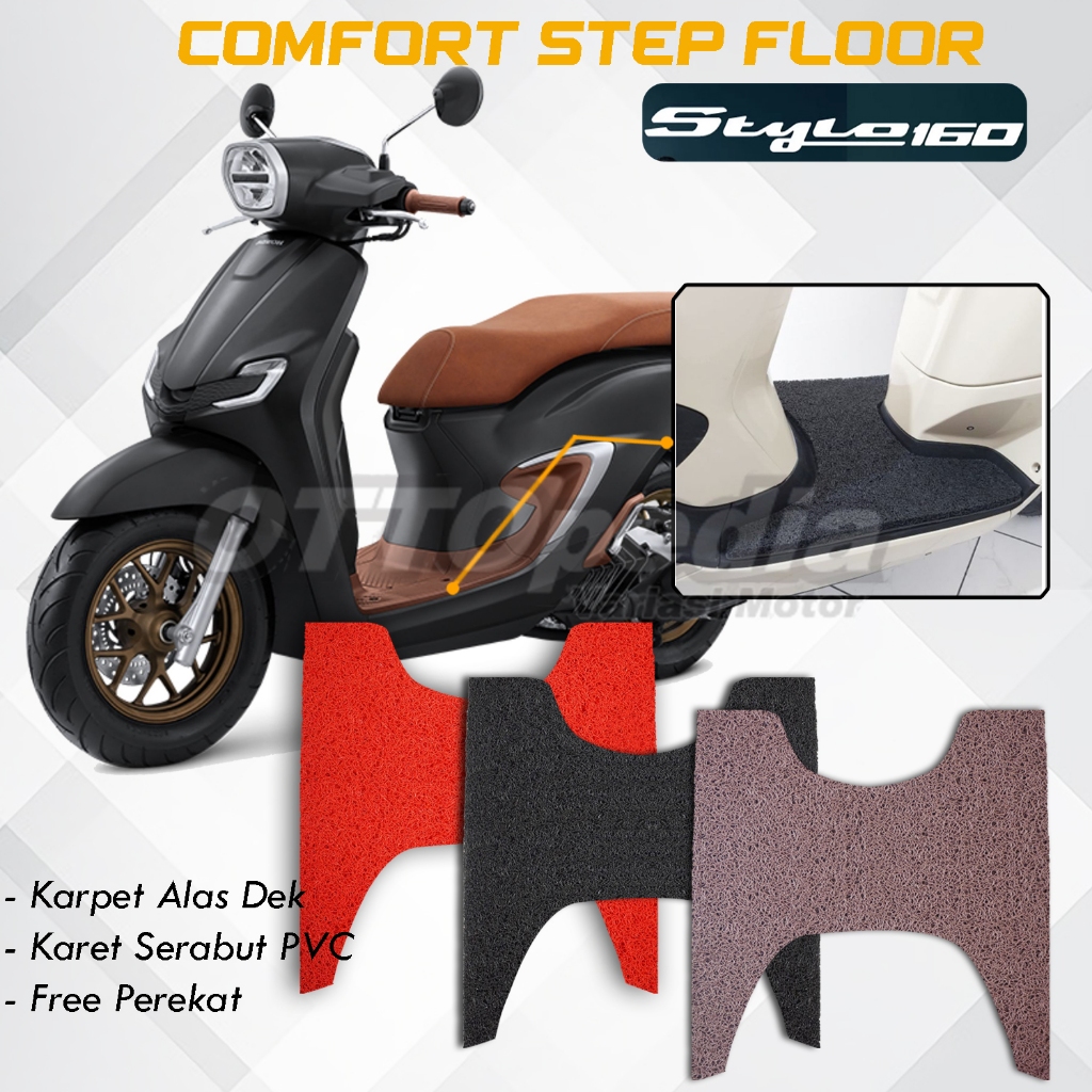 Honda Stylo 160 Step Floor พรมรถจักรยานยนต์ด้านหน้า Deck Mat ยางไฟเบอร์ ...