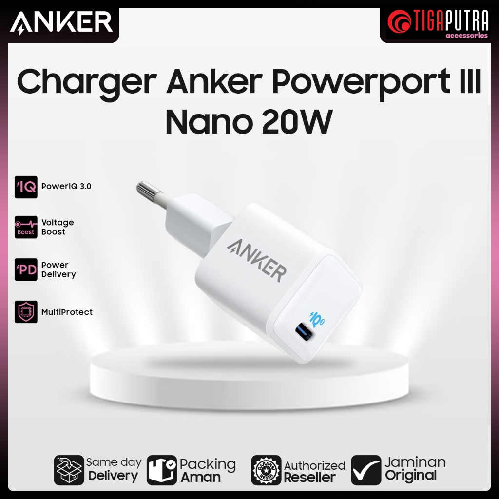 Anker PowerPort III Nano Power IQ 3.0 PD Power Delivery 20W | Shopee ...