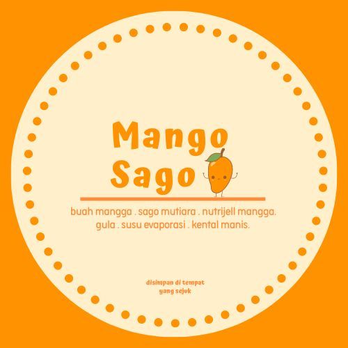 Sago Sadewa Sticker Mango / Mango Food Sticker Food หรือ Drink Label ...