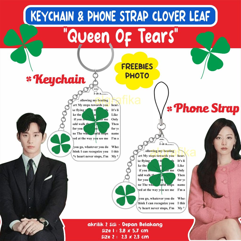GUNGAN KEYCHAIN KEYCHAIN QUEEN OF TEARS STRAP โทรศัพท์ CLOVER LEAF HONG ...