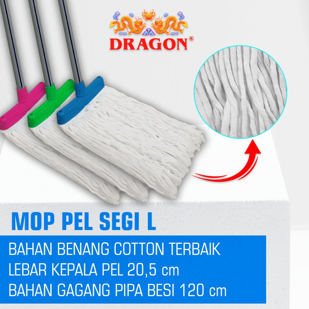 Dragon Mop L-Sided Mop เครื่องมือชั้น Mop 110 ซม.ทําความสะอาดพื้นทํา ...