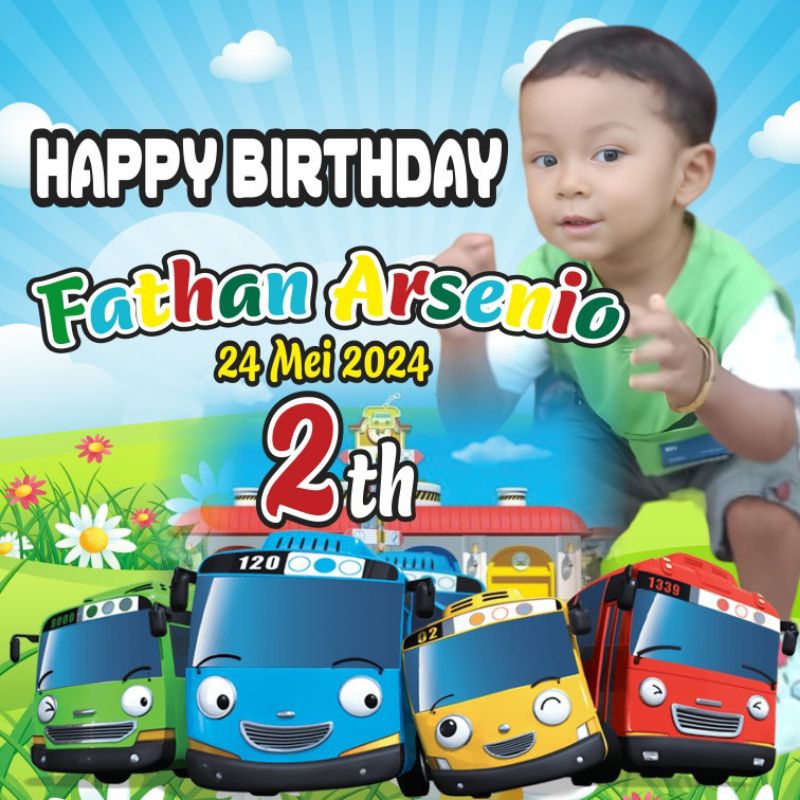 ทันที!! ️ Tayo Theme วันเกิด BANNER BACKDROP 2x2 | Shopee Thailand