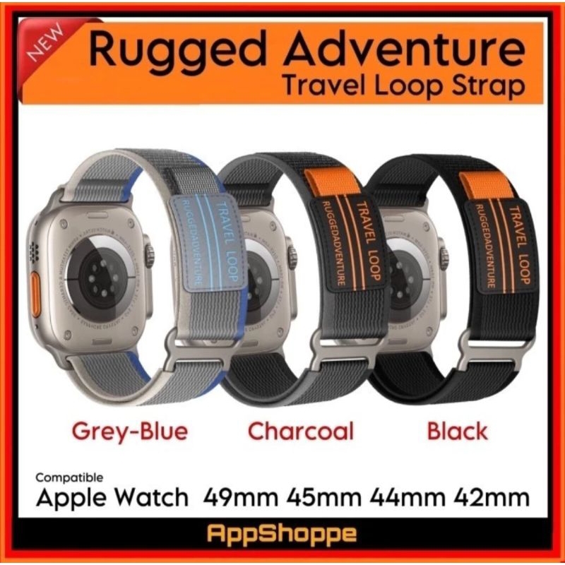 Appel Watch Nylon Strap Travel Loop Compatible Ultra/2 Strap size 49mm 45mm 44mm 42mm | Shopee ...