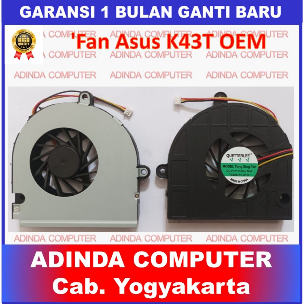 พัดลมระบายความร้อน Asus K43B K73 K43T A53U K53B K53BY K53 K43 K53T X53U ...