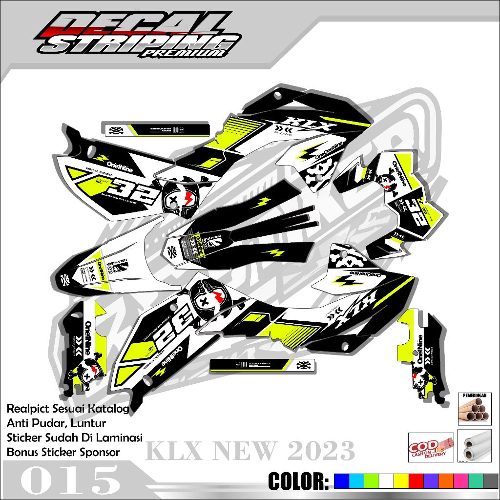 สติ๊กเกอร์รูปลอก Kawasaki KLX 150 New 2023 - DECAL Sticker Full Body ...