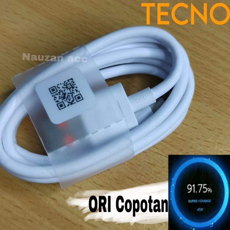 สายเคเบิลข้อมูล Tecno 45W 70W 68W Camon 40, Pova 5 PRO, Pova 6 Original Super Charger Tecno ...