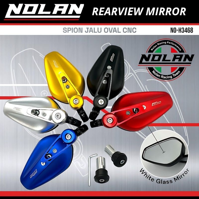 Full Color CNC Oval Jalu Mirror 3468 beat vario Mirrorless mio nmax ...