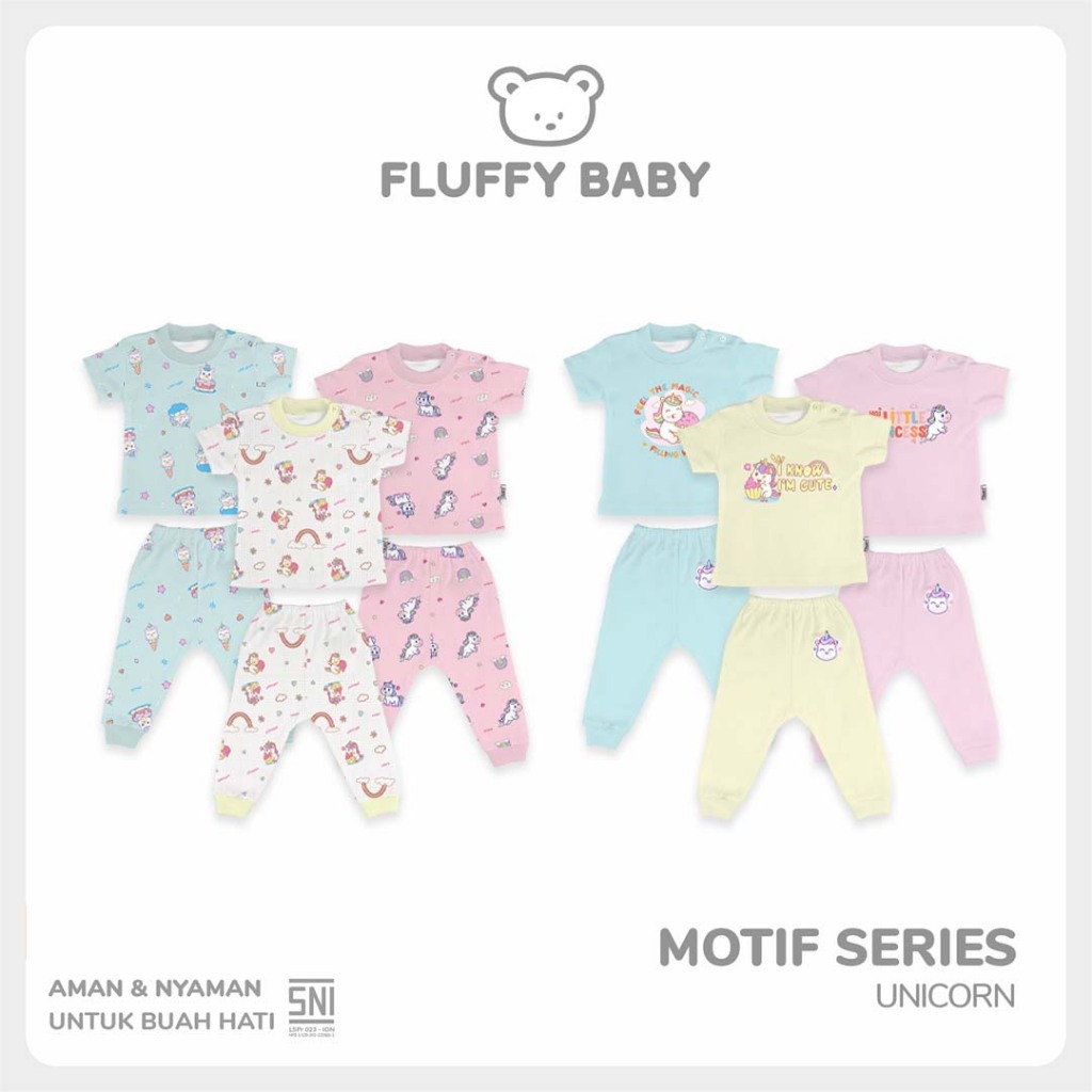Fluffy Unicorn Long Pants Short Oblong Suit (3 คู่) SODJSR UMB SML ...
