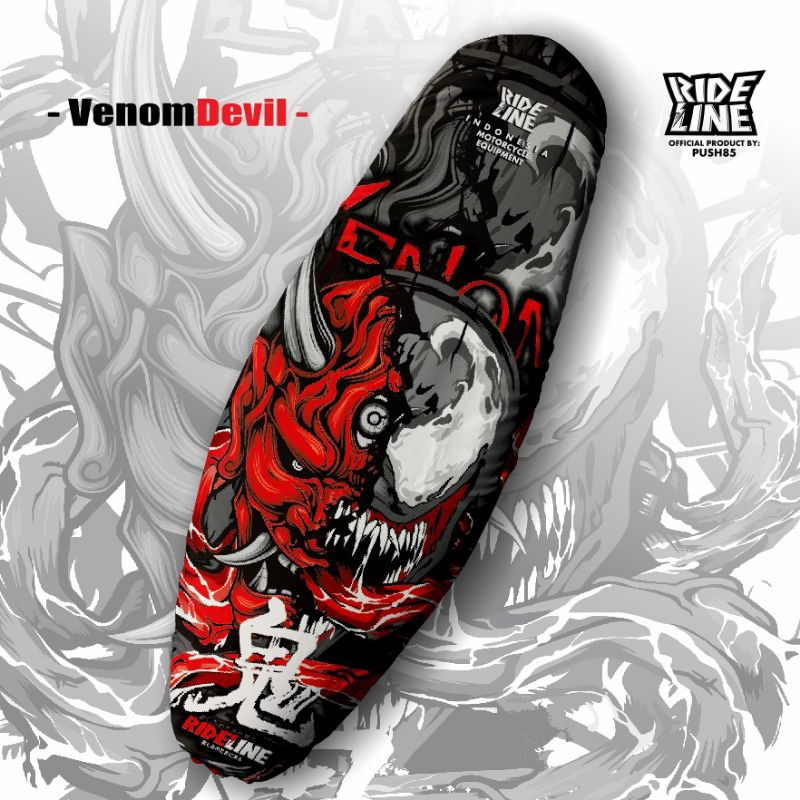 Rideline - FULL PRINT WATERPROOF DEVIL VENOM ฝาครอบที่นั่งมอเตอร์ไซค์ ...