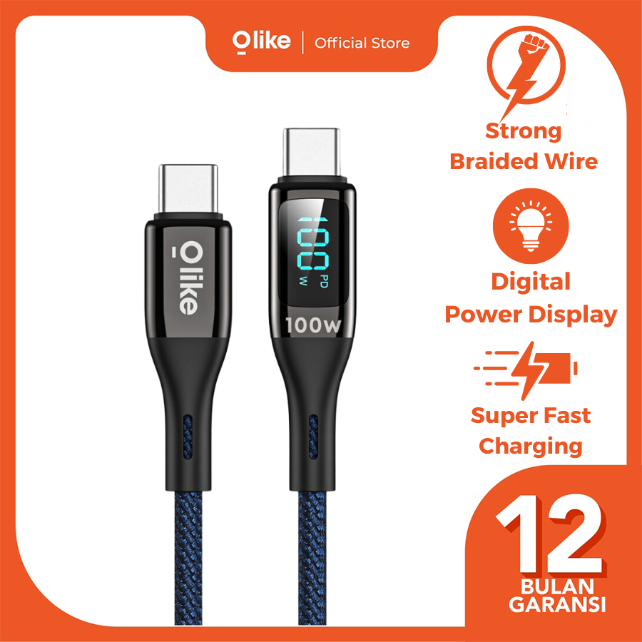สายเคเบิลข้อมูล Olike D106 Type-C ถึง Type-C 100W ชาร์จเร็ว + จอแสดงผล ...