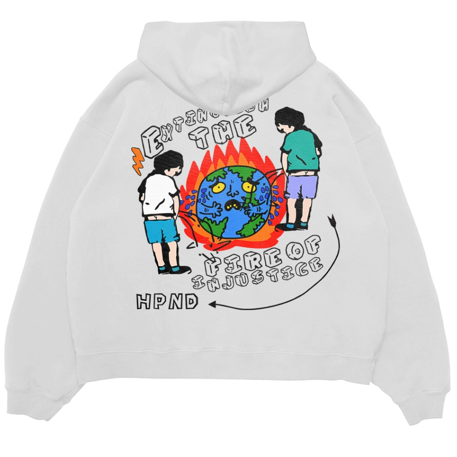Hpnd - เสื้อกันหนาวมีฮู้ด Boxy Fit Original Basic Injustice Fleece ...