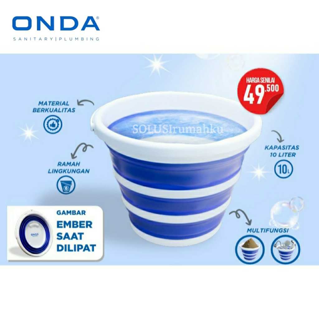 ONDA PORTABLE FOLDING BUCKET / FOLDABLE BUCKET COLLAR 10 LTR ...