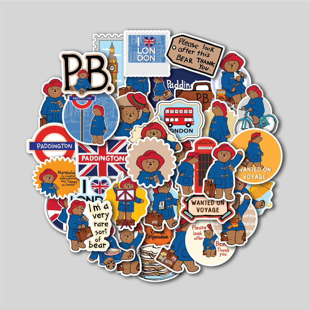 Paddington BEAR STICKER PACK | สติกเกอร์ติดแก้วน้ํา | สติ๊กเกอร์แล็ปท็ ...