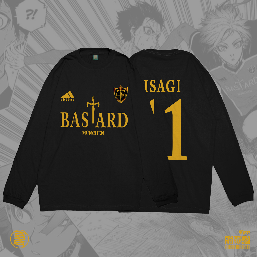แขนยาว Bastard Munchen Isagi Kaiser Blue Lock Jersey อะนิเมะมังงะเสื้อ ...