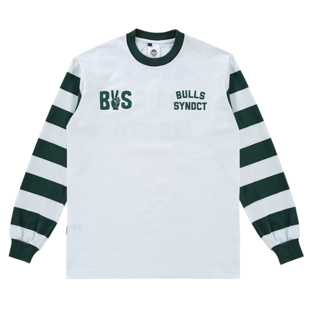 BULLS SYNDICATE แขนยาว Egon สีขาว สีเขียว | Shopee Thailand