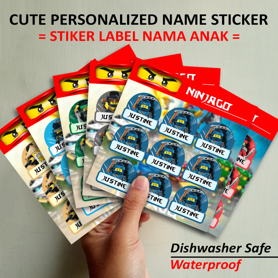 Custom CHILDRENS NAME LABEL STICKER NAME TAG CUSTOM SERIES NINJAGO LEGO ...