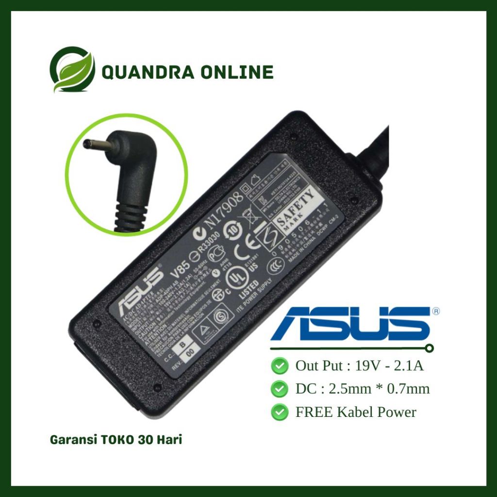 อะแดปเตอร์ที่ชาร์จเน็ตบุ๊ก Asus EEPC X101 X101H X101CH 19V 2.1a ...