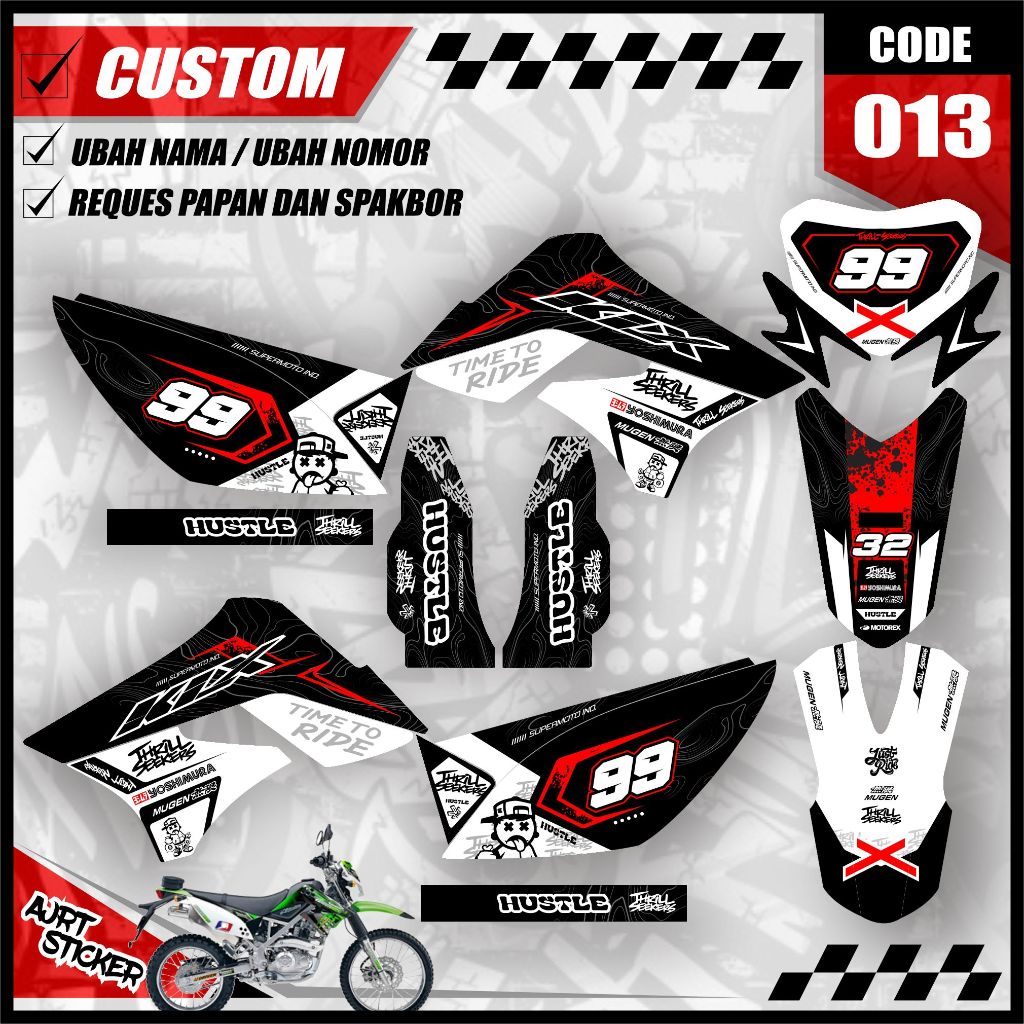 Kawasaki KLX DECAL - คุณสามารถขอชื่อและตัวเลขได้ Ajr.ra.013 | Shopee ...
