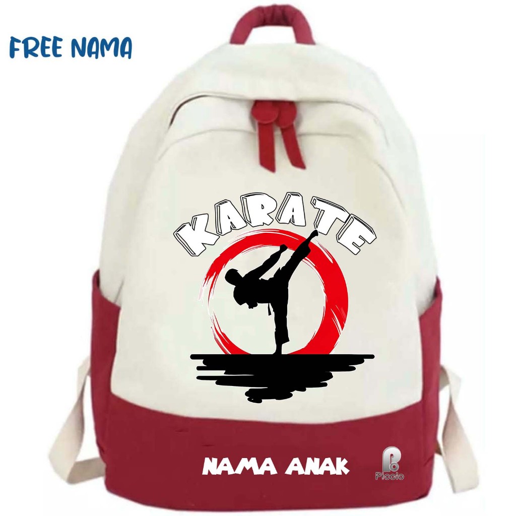 กระเป๋าเป้นักเรียน KARATE MOTIF ทุกเพศ (ชื่อฟรี) | Shopee Thailand