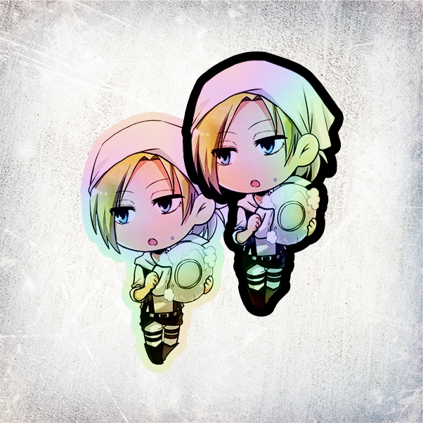 อะนิเมะ CHIBI ANNIE LEONHART ATTACK ON TITAN HOLOGRAM STICKER (SHINGEKI ...