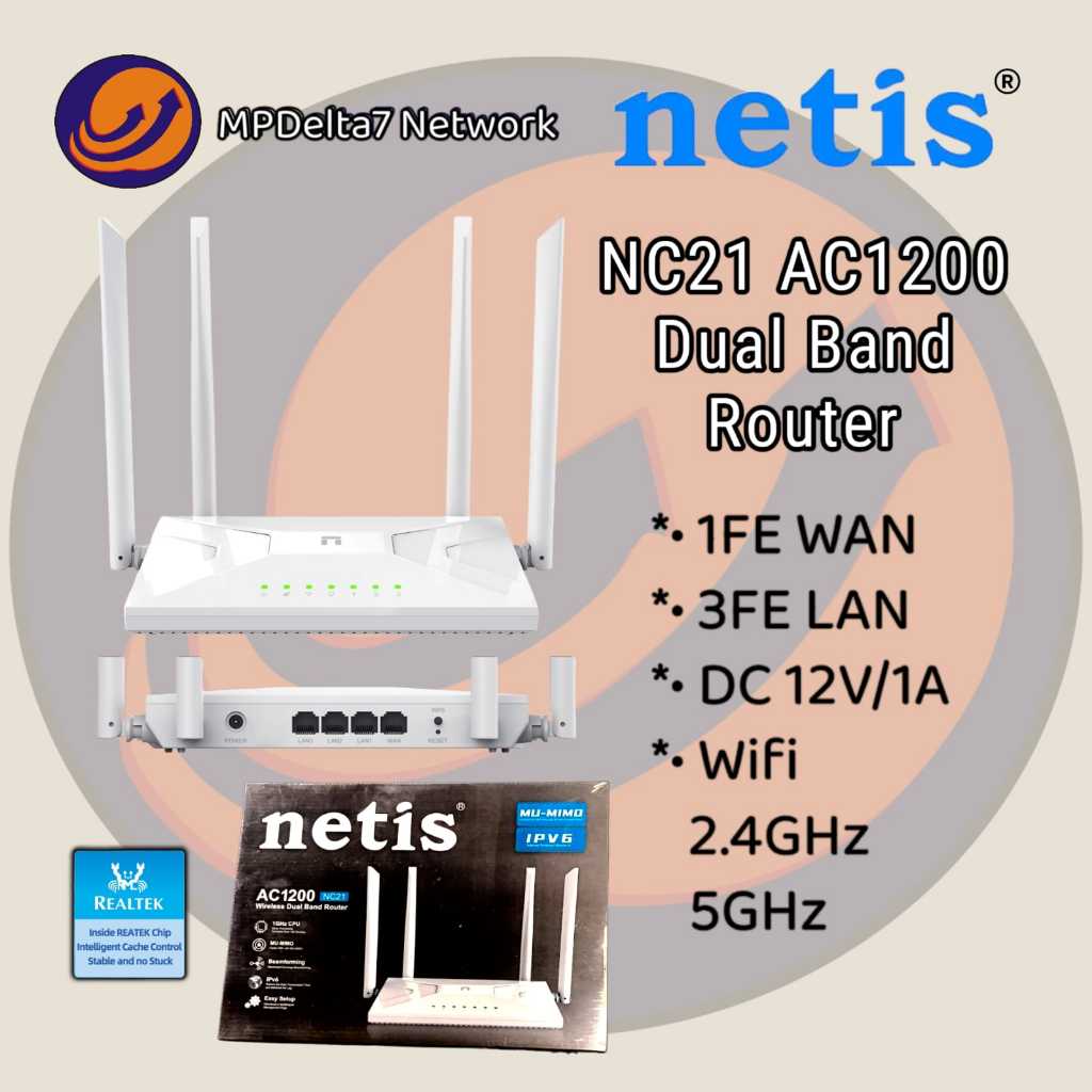 Netis เราเตอร์ Wifi NC21 - AC1200 Dual Band 10/100 | Shopee Thailand