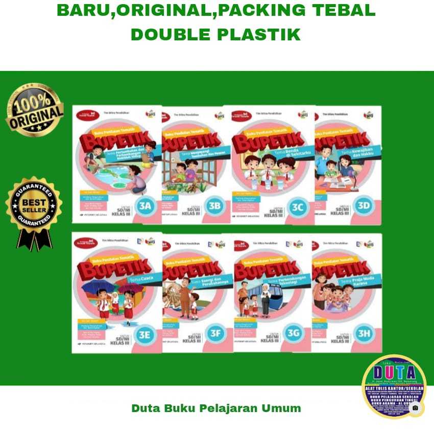 หนังสือเรียนประถม 3 3A 3B 3C 3E 3F 3G 3H Thematic Book Of ERLANGGA ...